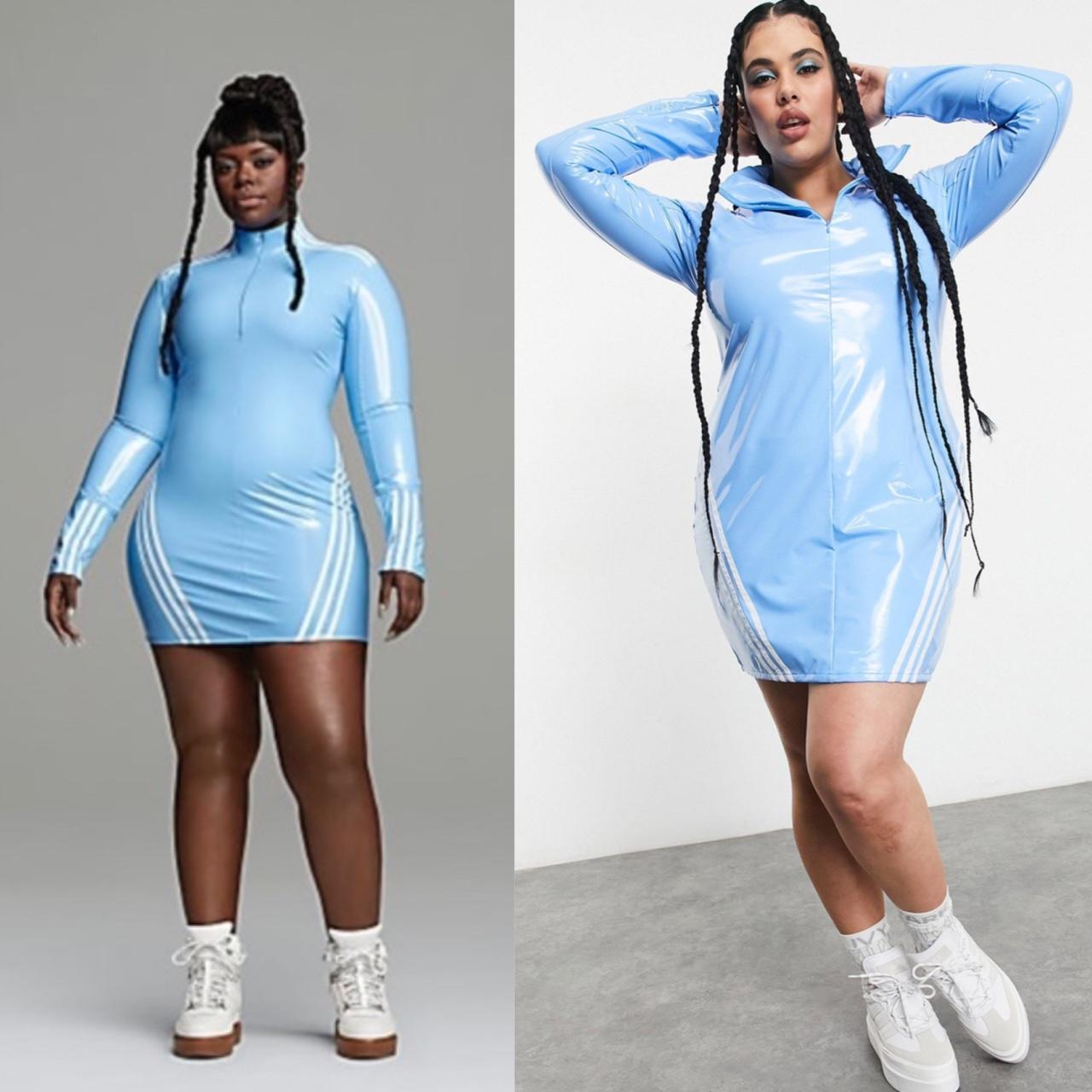 Ivy Park Women's Blue and White Dress | Depop