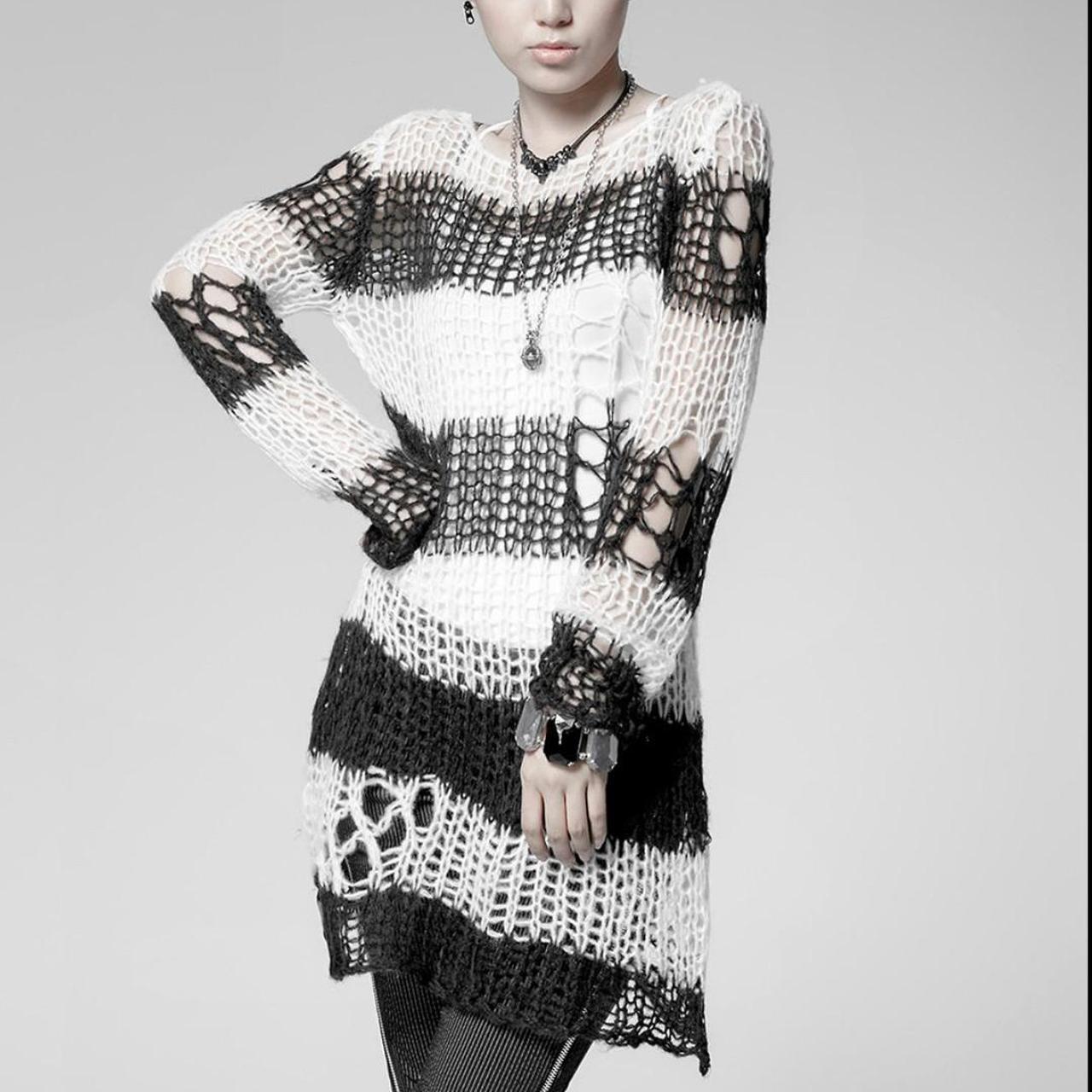 Stunning Punk Rave distressed, ripped sweater! Would... - Depop