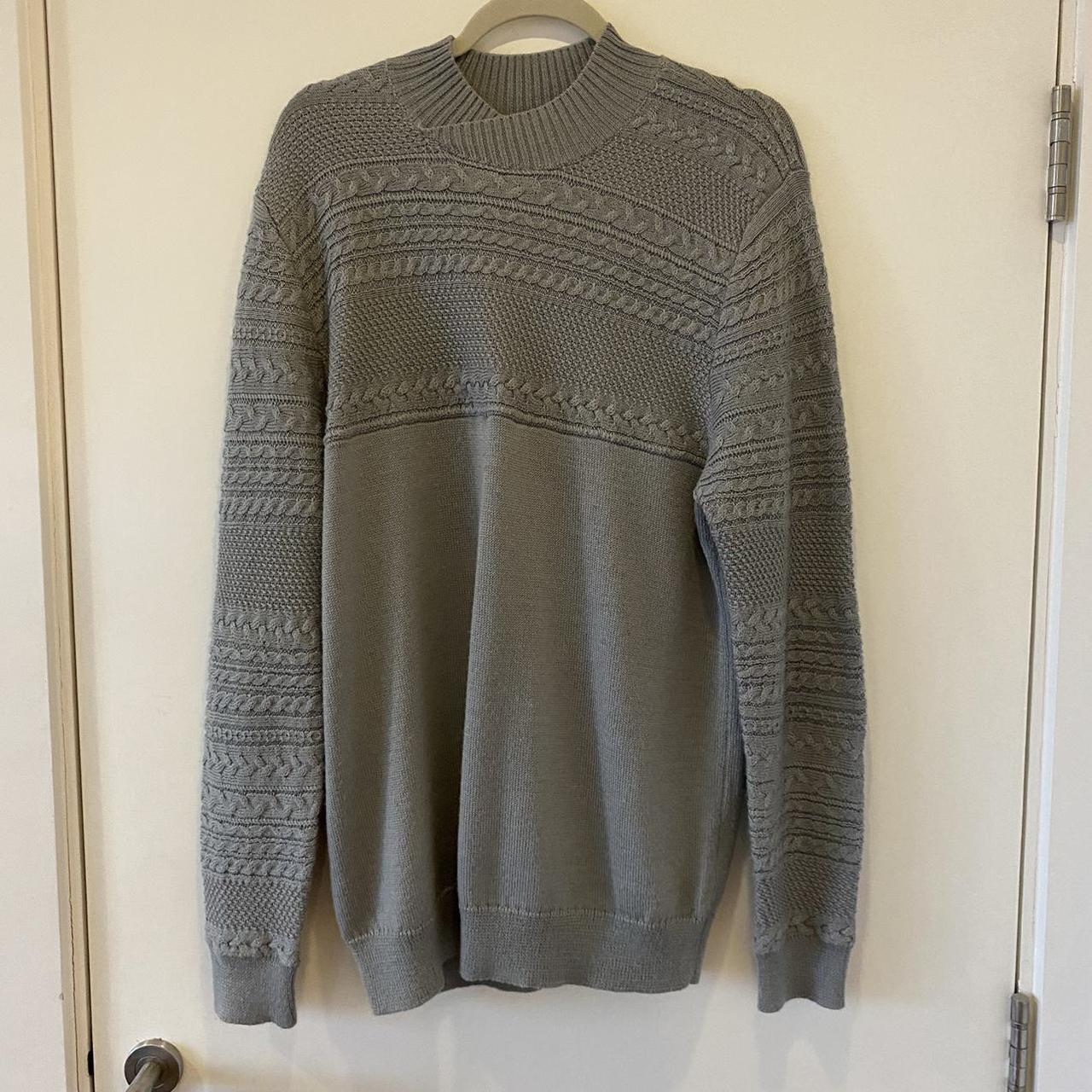 Reiss Cable Knit Jumper in Grey. Size XL - Depop