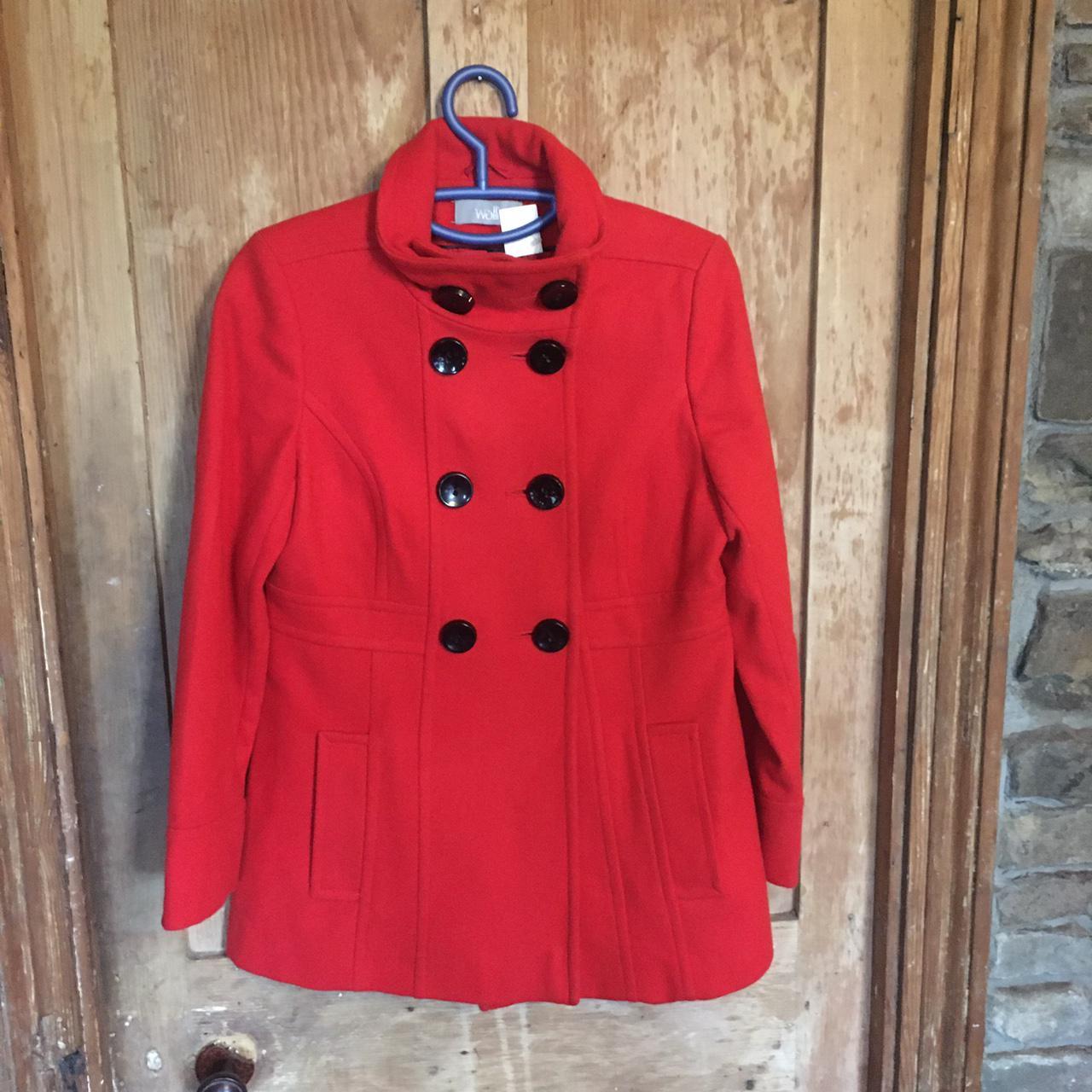 Ladies stunning red wool wallis coat size 8 brand new - Depop
