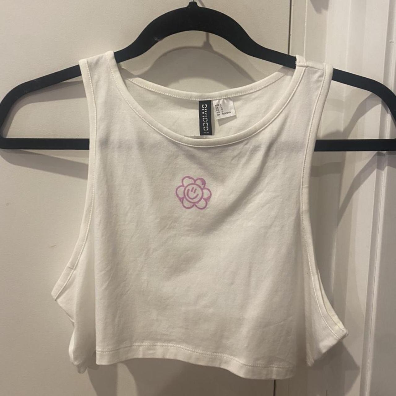 H&M cropped singlet size L, never been worn with tags! - Depop