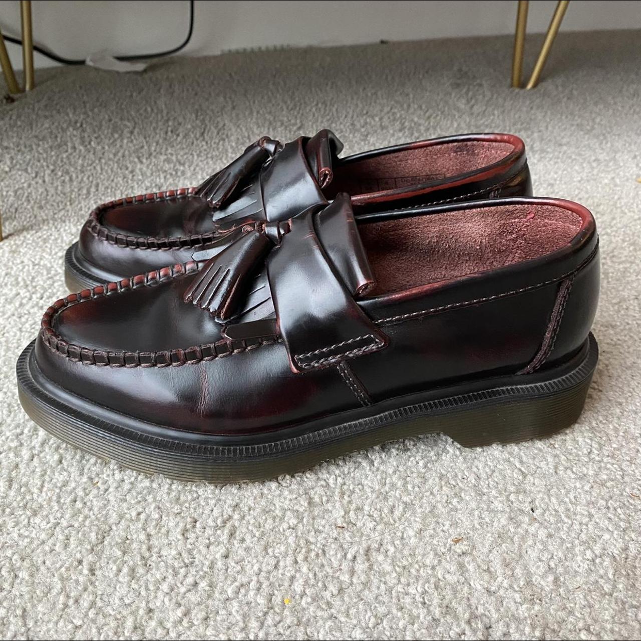 dr martens adrian tassel loafer in cherry red.... - Depop
