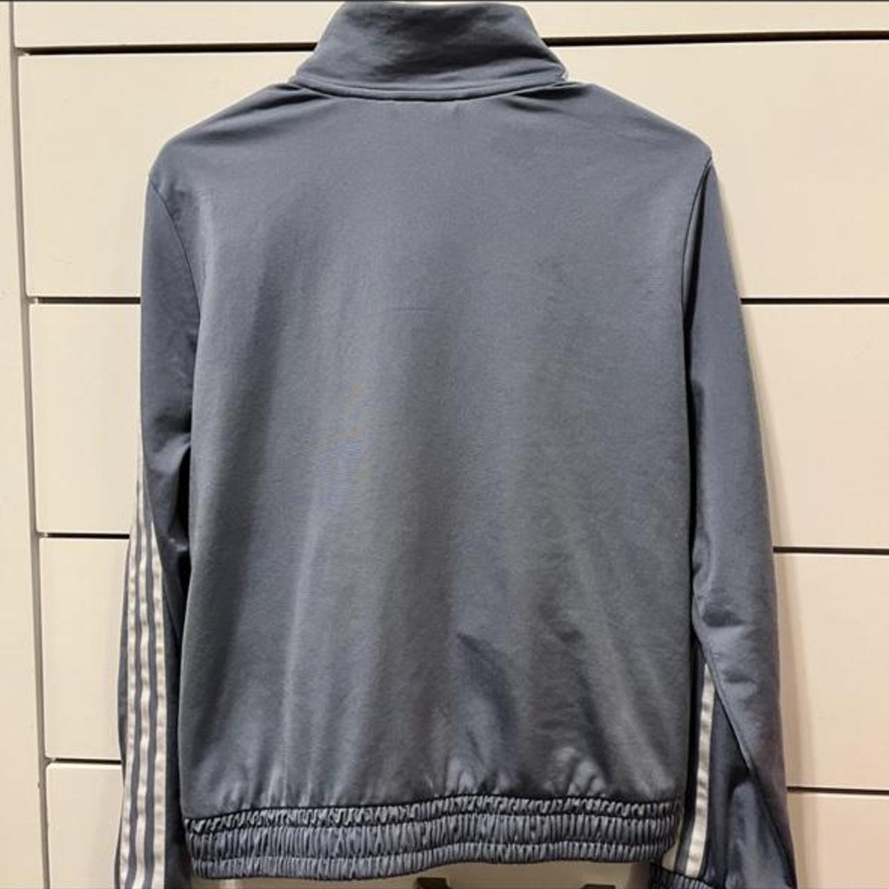 Adidas light blue track zip up jacket size medium - Depop