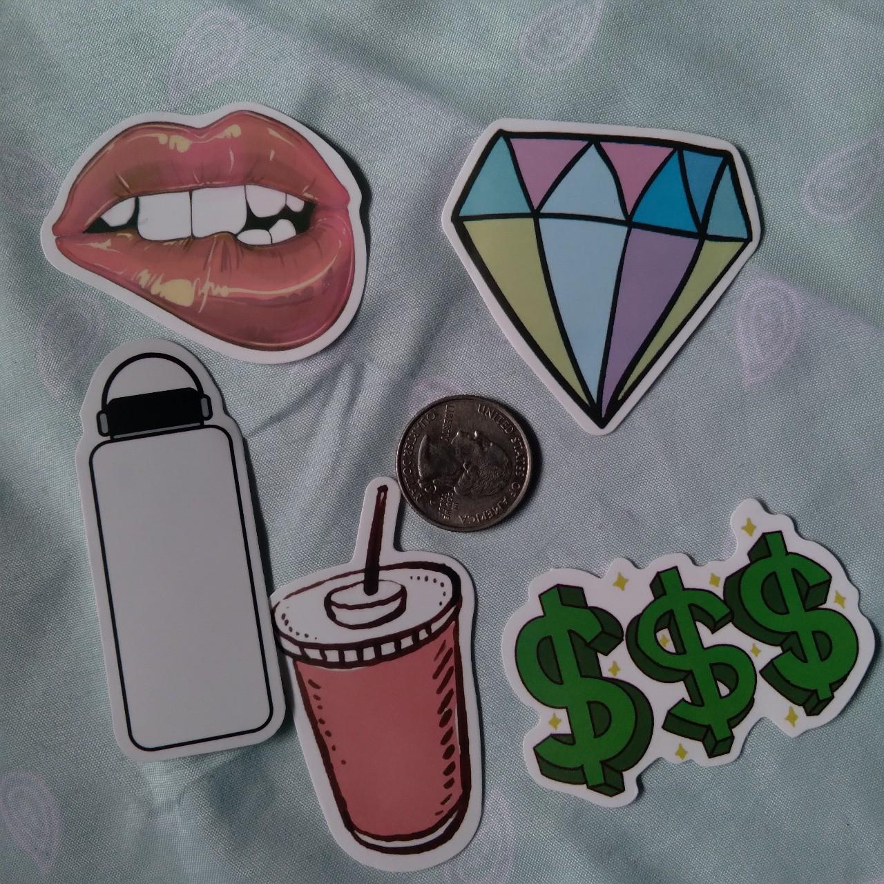 Stickers! Quarter for scale #visco #$$$ #lips - Depop
