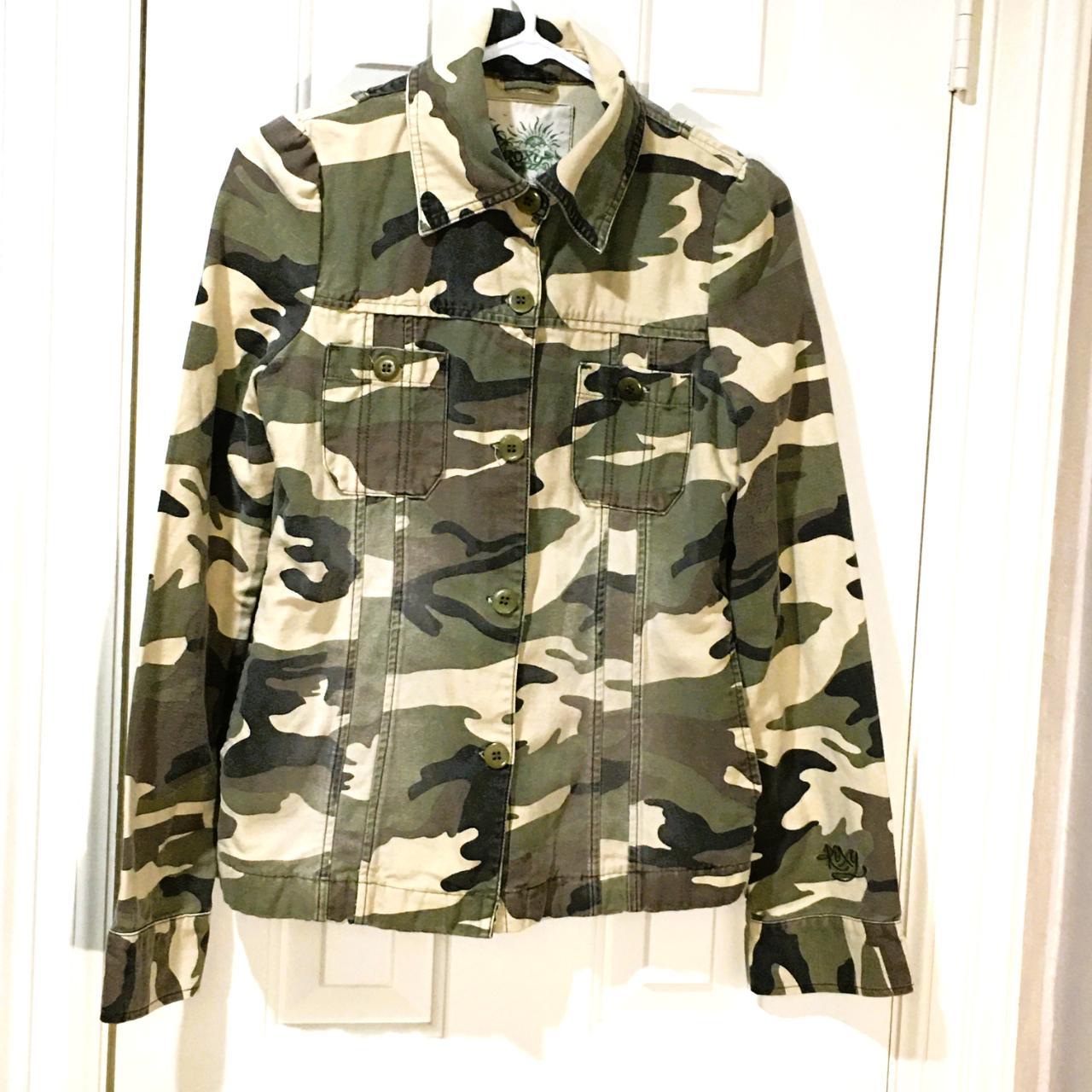 Roxy Surf Denim Camo Jean Jacket, unlined, with... - Depop