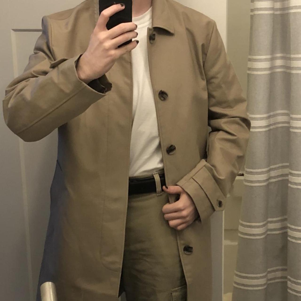 RIVER ISLAND medium beige coat. Men’s medium;... - Depop