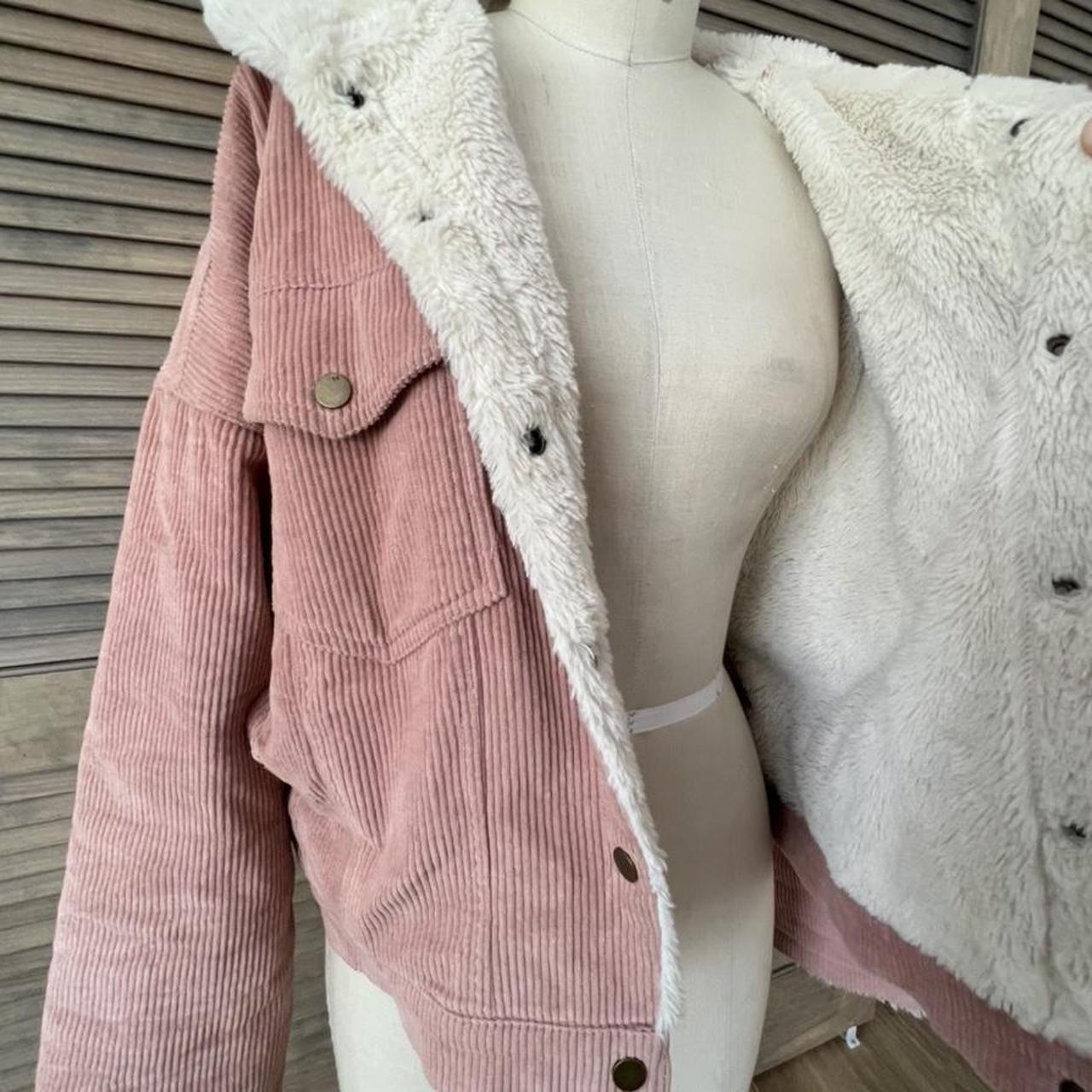 The prettiest light pink corduroy jacket - fully... - Depop