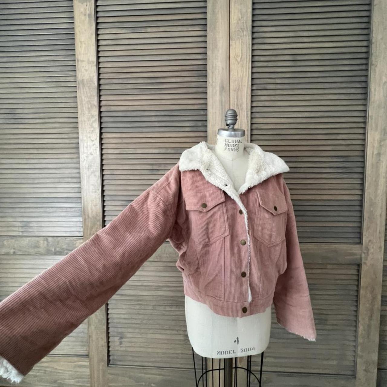 The prettiest light pink corduroy jacket - fully... - Depop