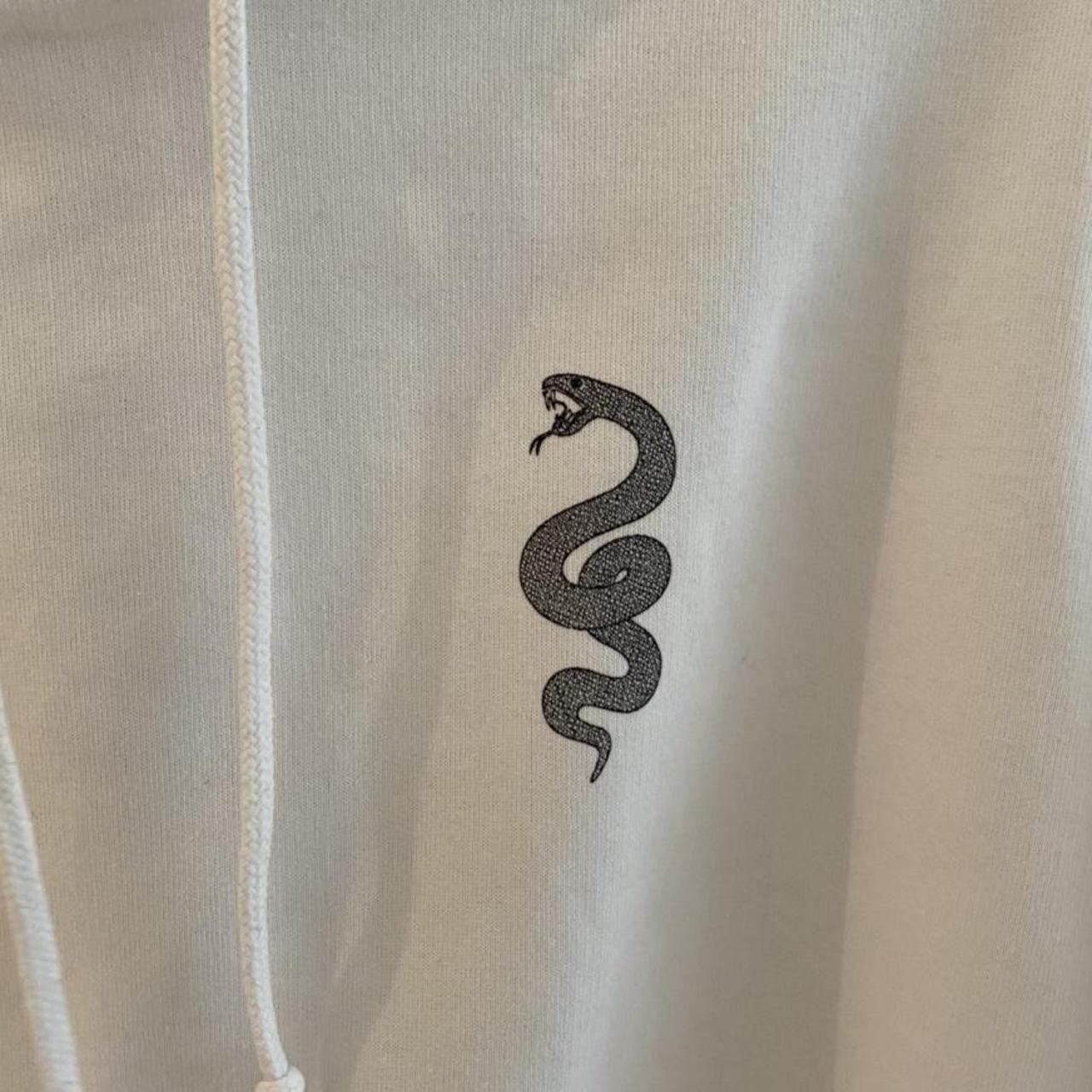 Subdued White Hoodie With Graphic Design Worn Size:... - Depop