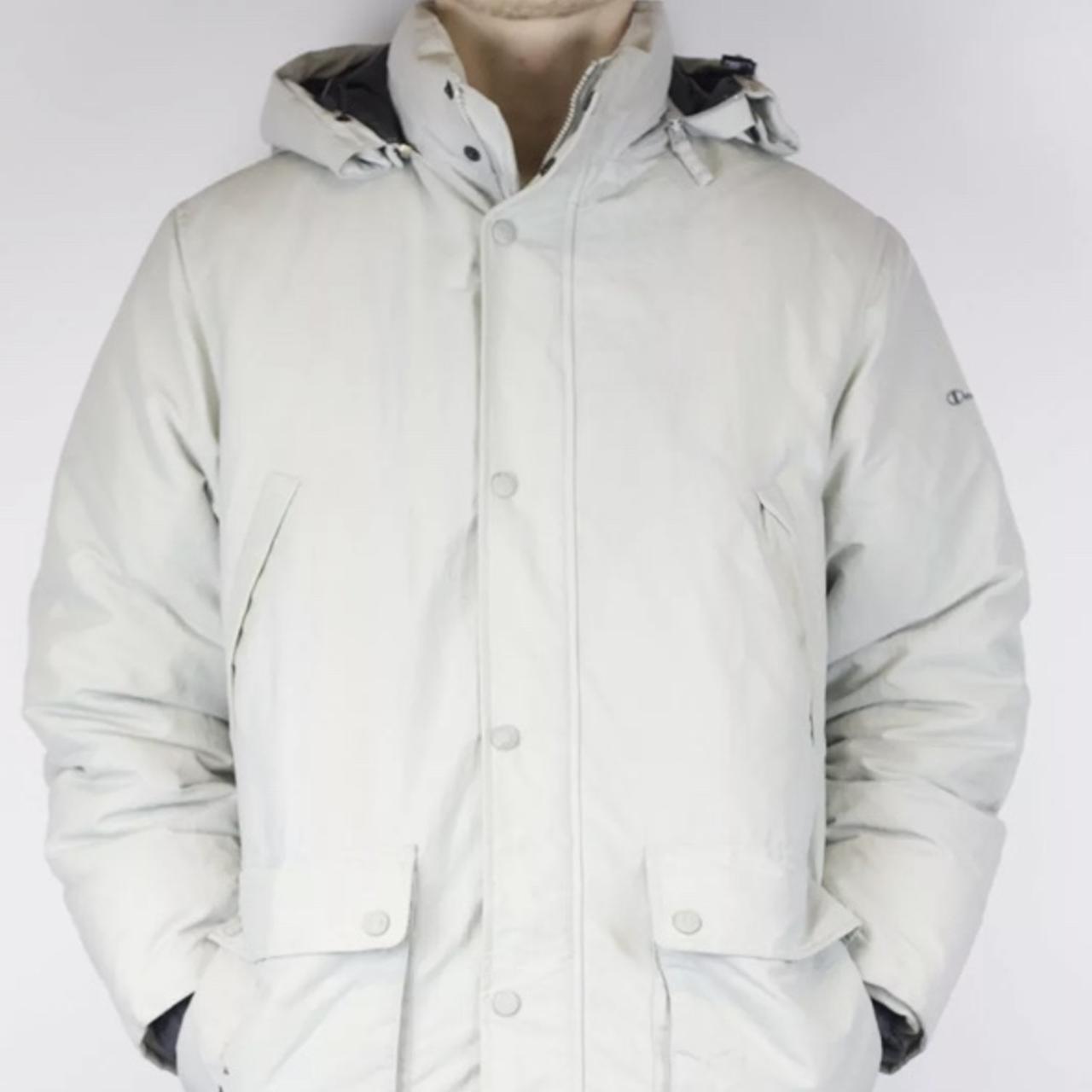 White champion parka puffer jacket, size M men’s ,... - Depop