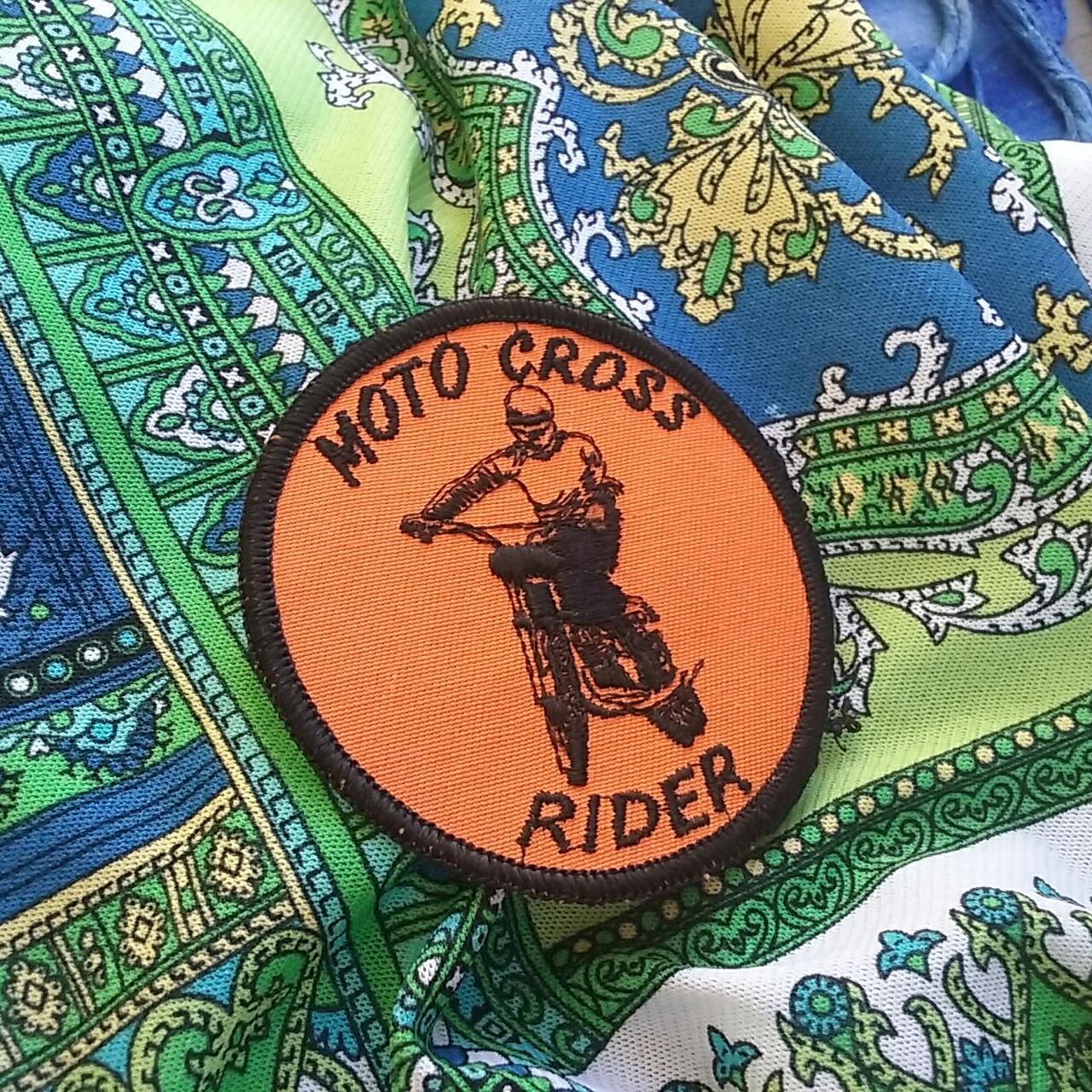 1970s Moto Cross Rider Vintage Motorcycle Patch ☆... - Depop