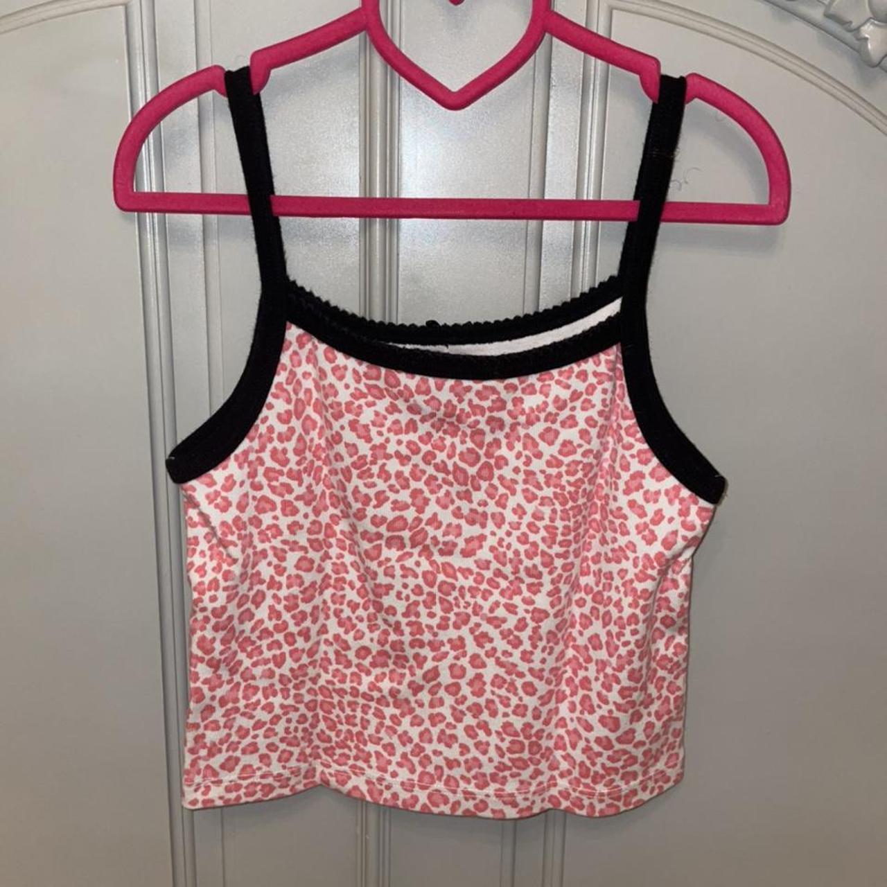 brandy pink cheetah print tank fits xs and s... - Depop