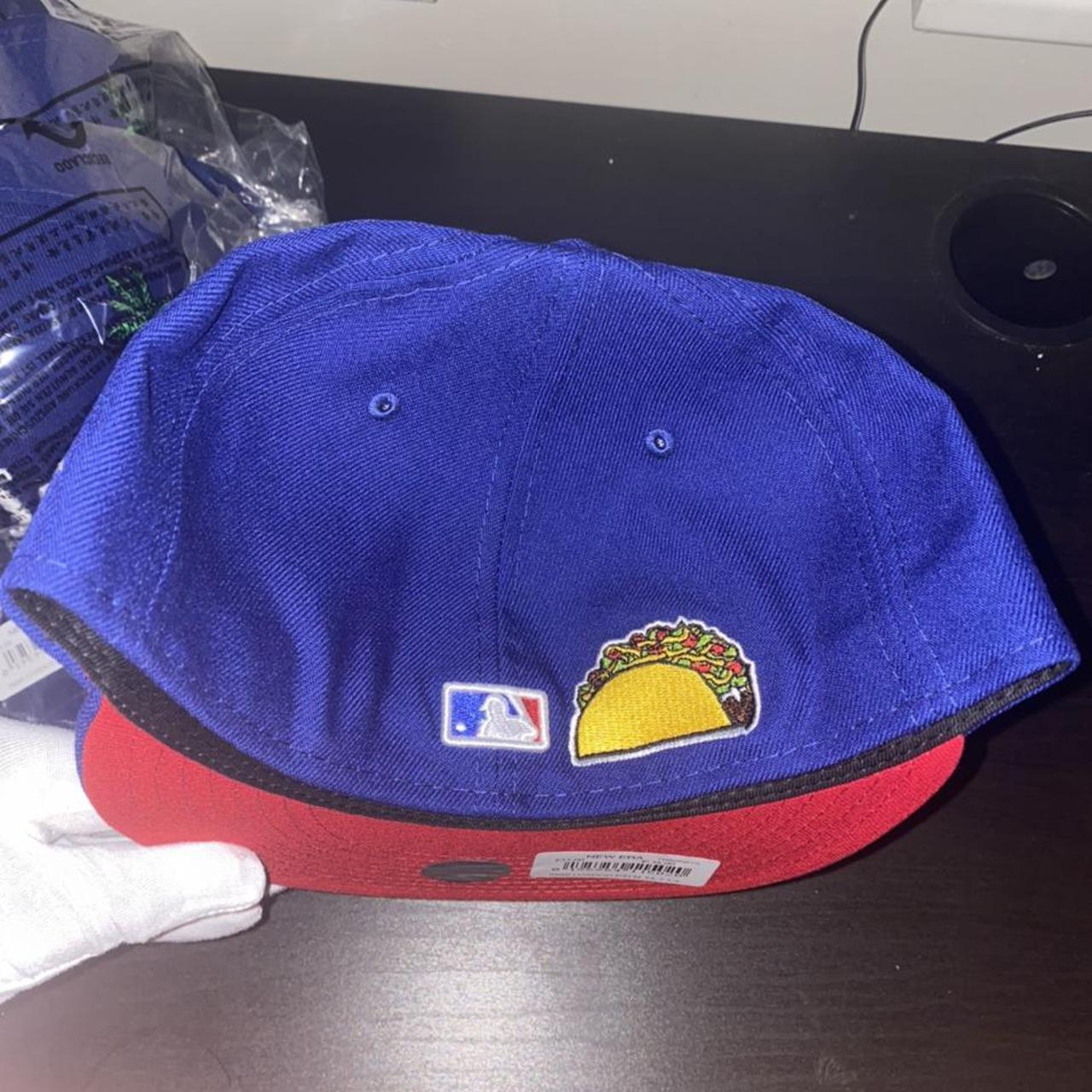 Blue and red LA FITTED CAP PALM TREE 🌴 Red... - Depop