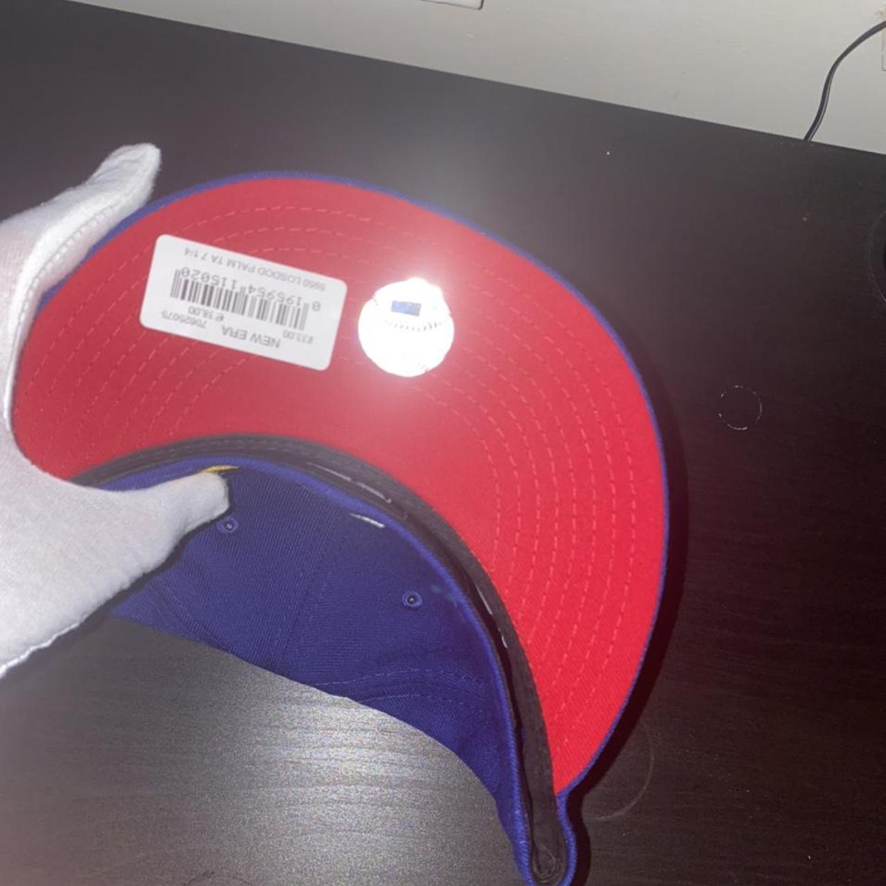 Blue and red LA FITTED CAP PALM TREE 🌴 Red... - Depop