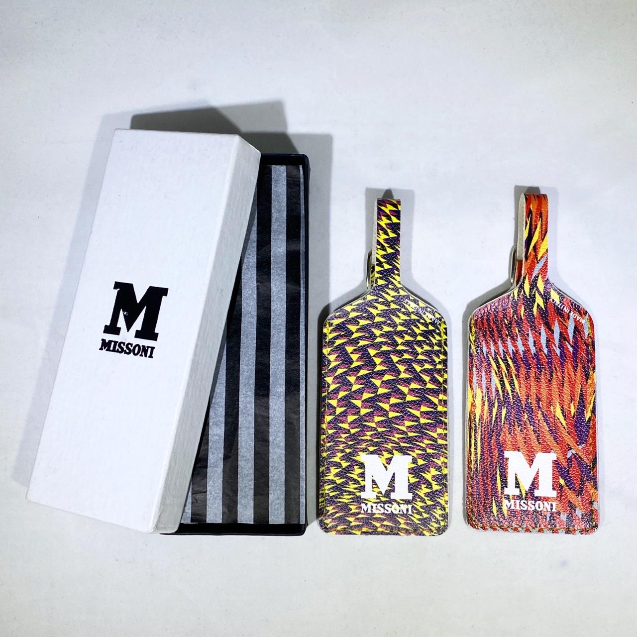 M by Missoni Colorful Patterned Luggage Tags Pair... - Depop