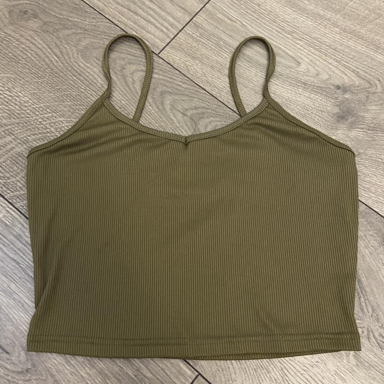 army green tank top - Depop