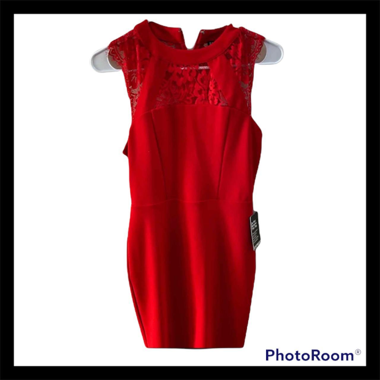 Express Red Lace Fitted Dress 0 Size 0 New with... - Depop