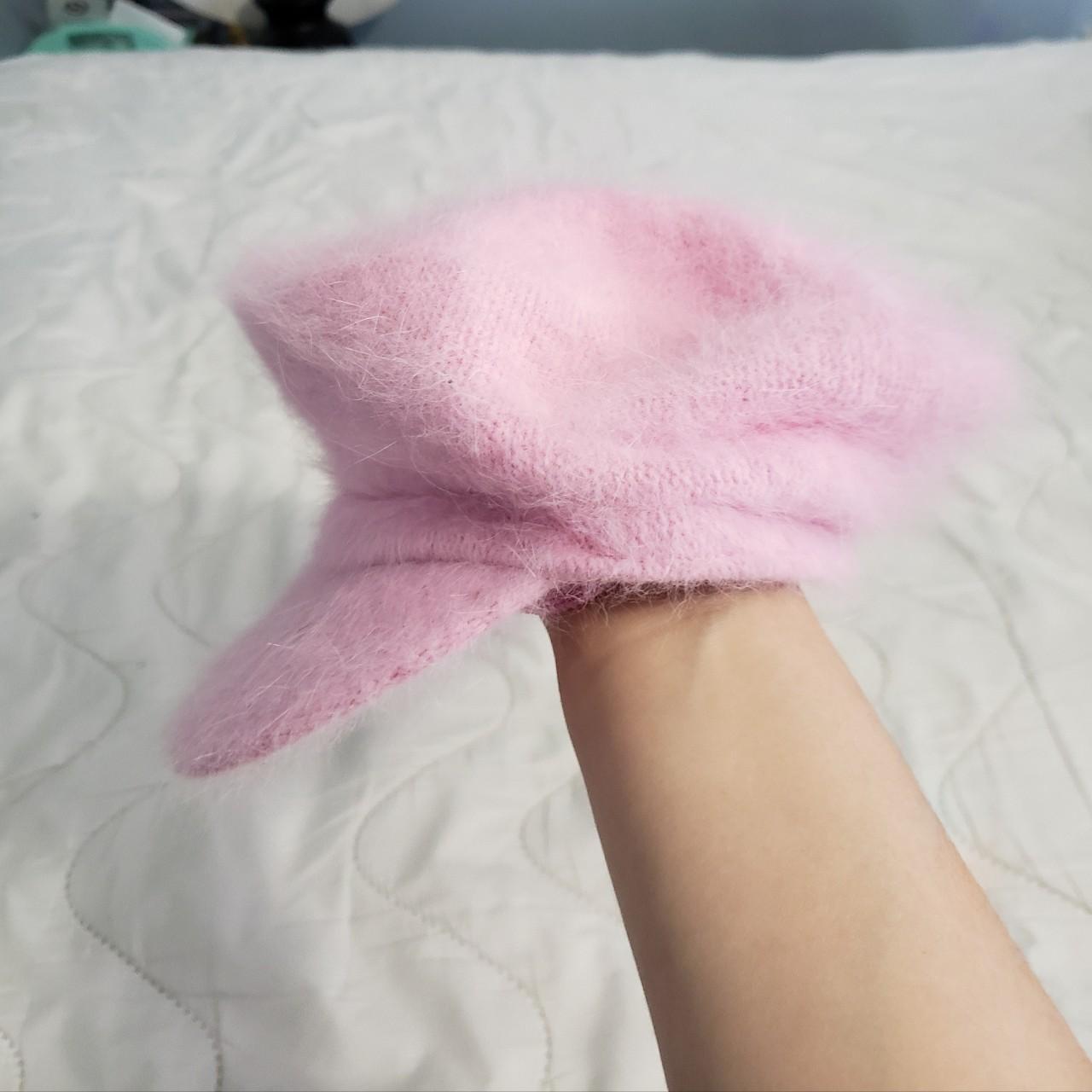 retro fuzzy pink baker boy cap this hat is so... - Depop