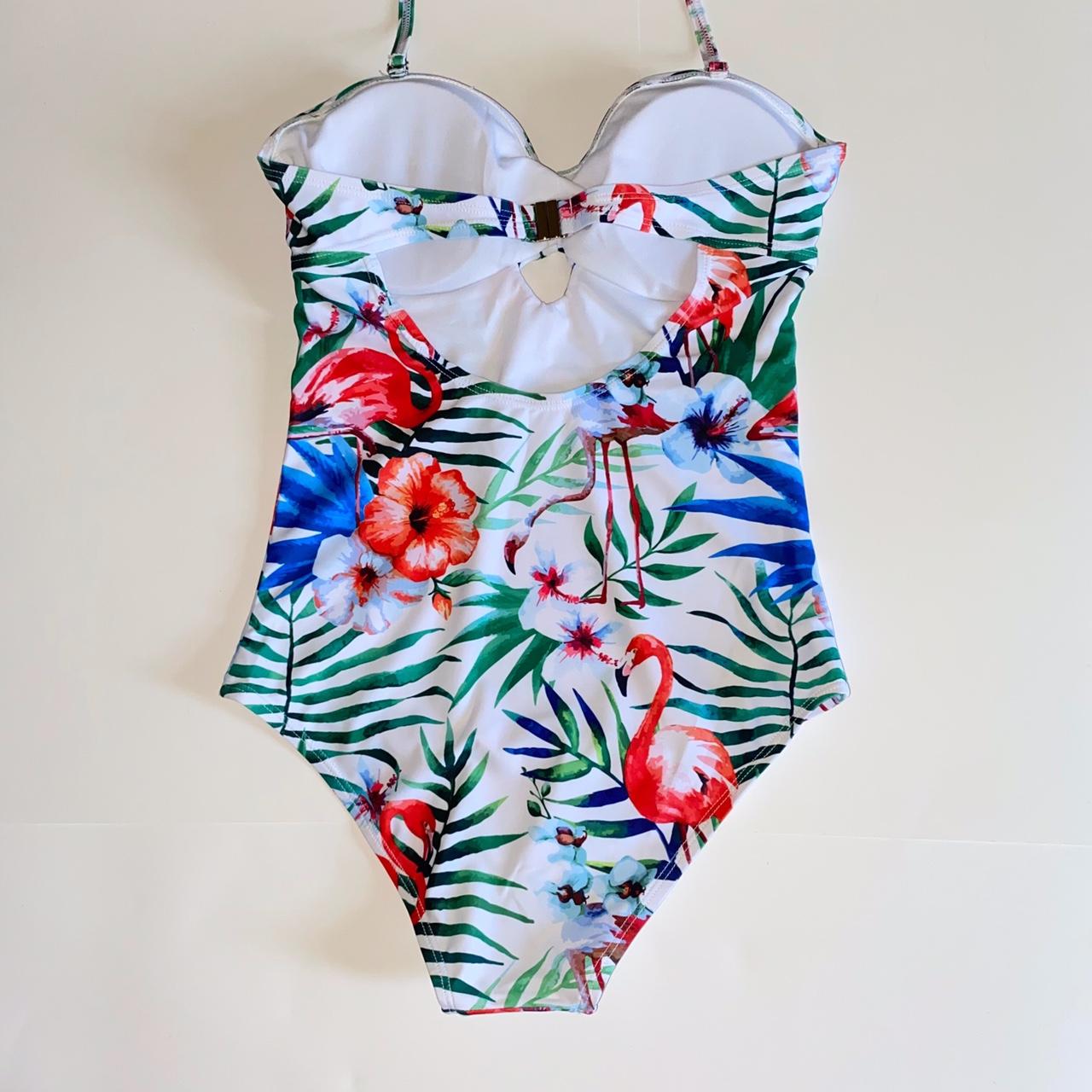 brand new tropical one piece swimsuit. bright and... - Depop