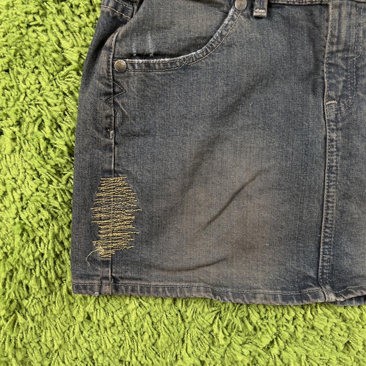 The Ashley skirt 00’s grey washed mcbling style... - Depop