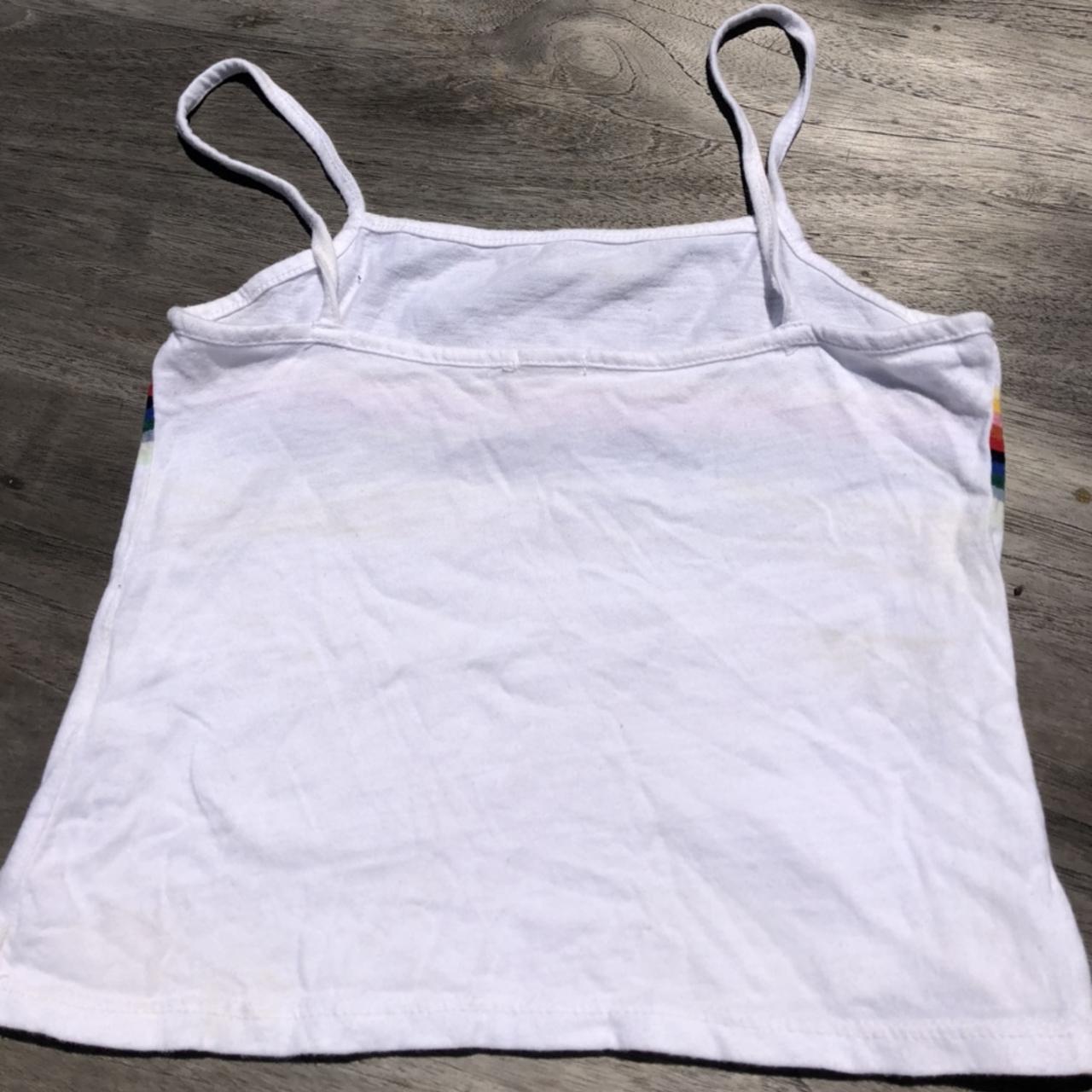 brandy melville htf white rainbow top. super cute... - Depop