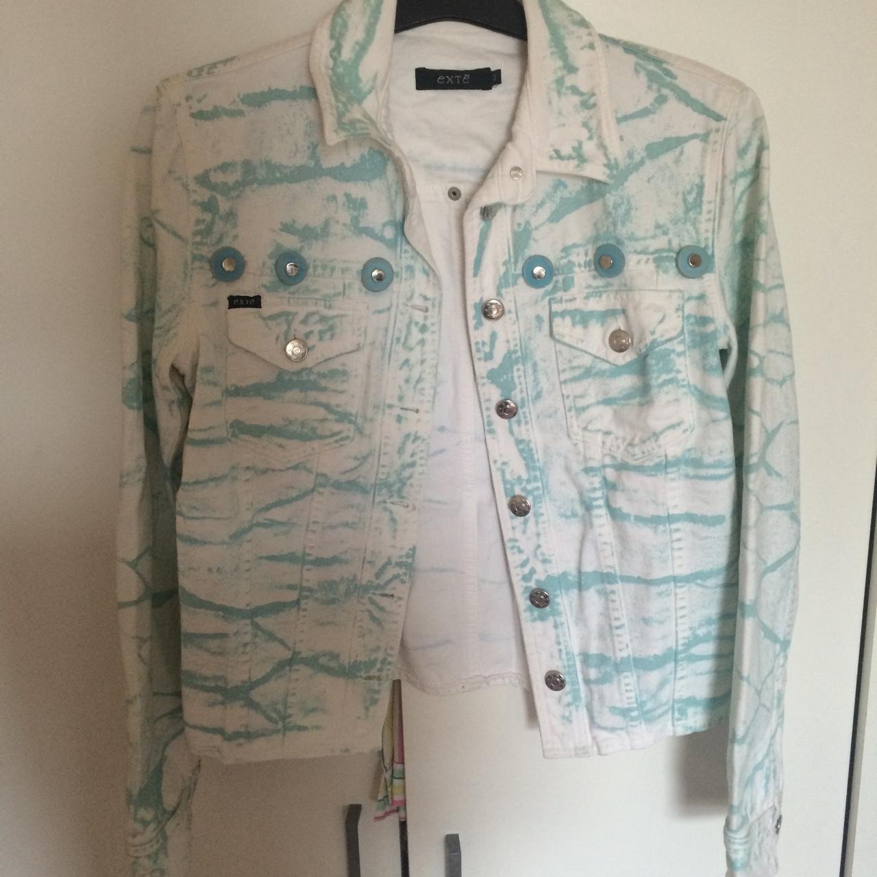 Vintage jeans jacket with a print in style of... - Depop