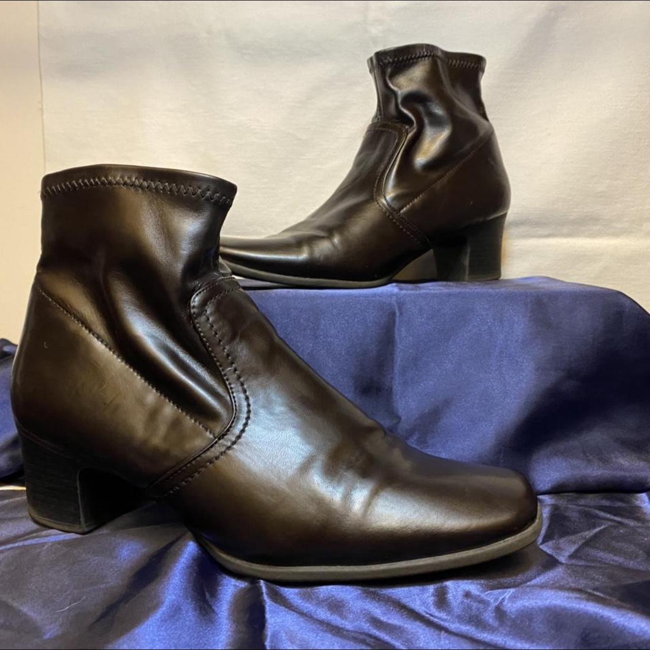 Brand Name: George Faux Leather ankle boots Size... - Depop