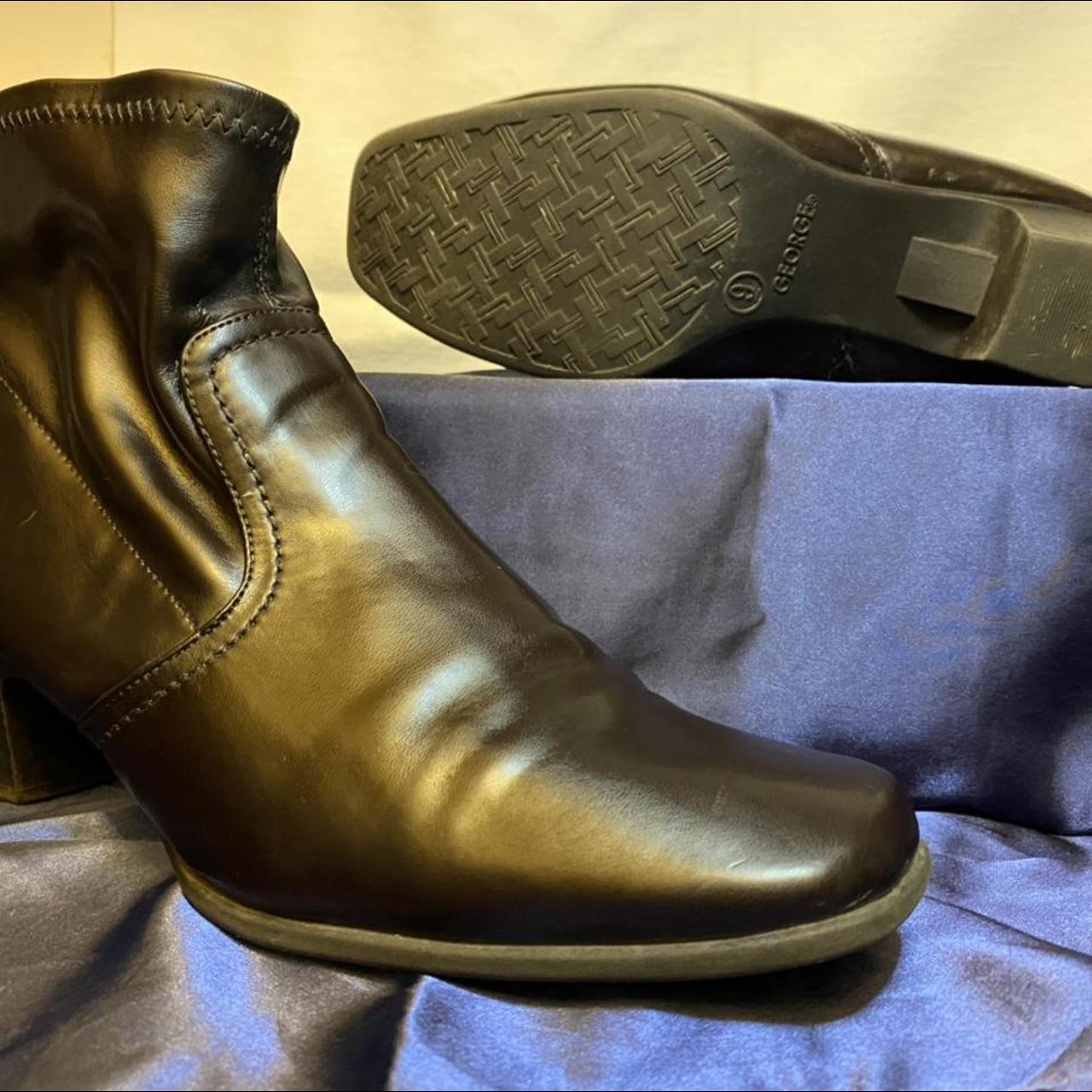 Brand Name: George Faux Leather ankle boots Size... - Depop