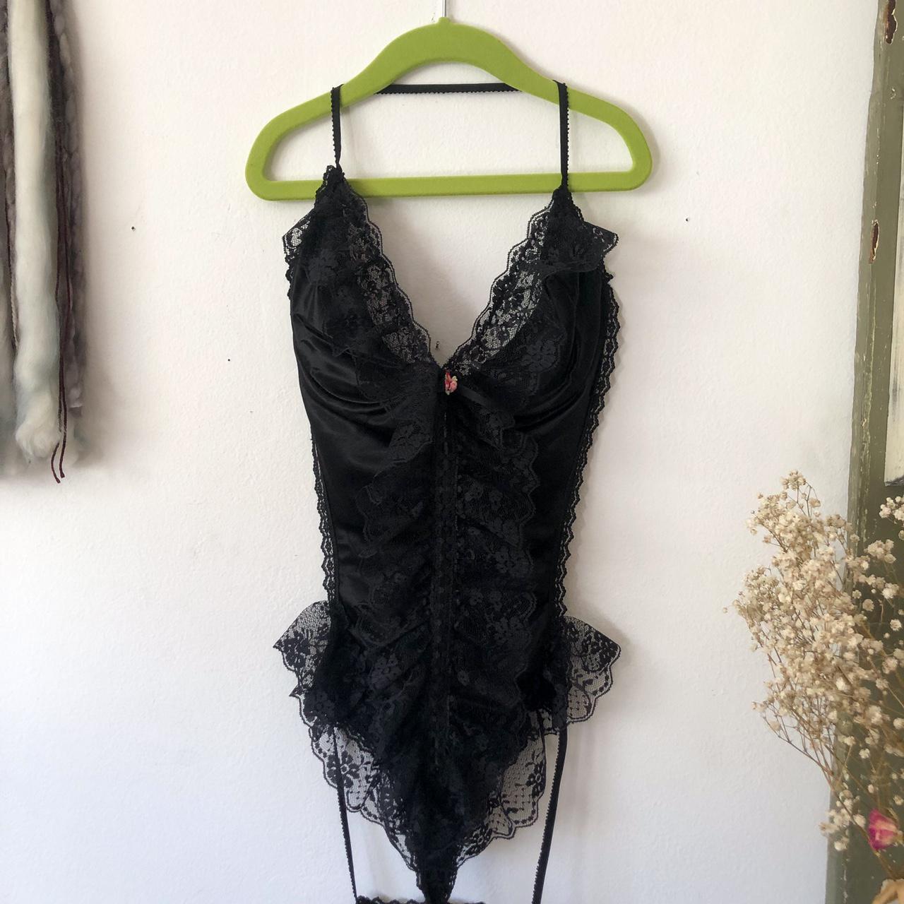 Frederick’s of Hollywood black lace bodysuit with... - Depop Frederick’s of Hollywood black lace bodysuit with... - Depop