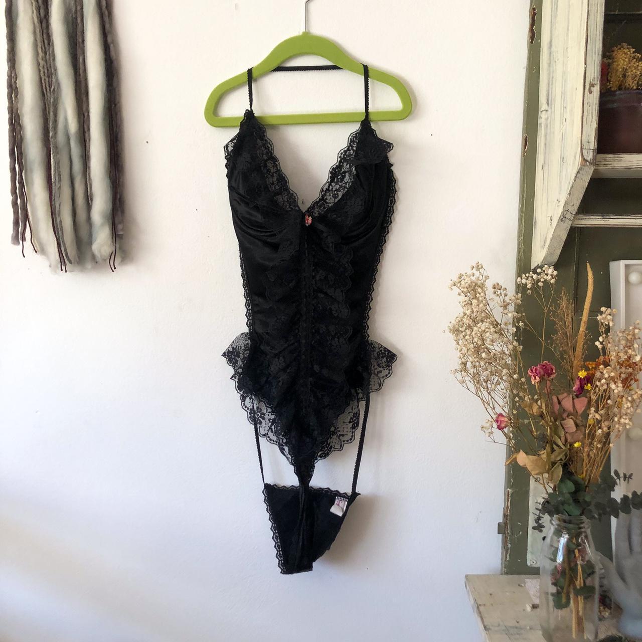 Frederick’s of Hollywood black lace bodysuit with... - Depop Frederick’s of Hollywood black lace bodysuit with... - Depop