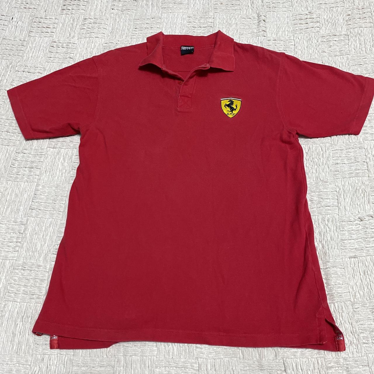 Ferrari 1999 VINTAGE Embroidered Logo Polo Shirt... - Depop