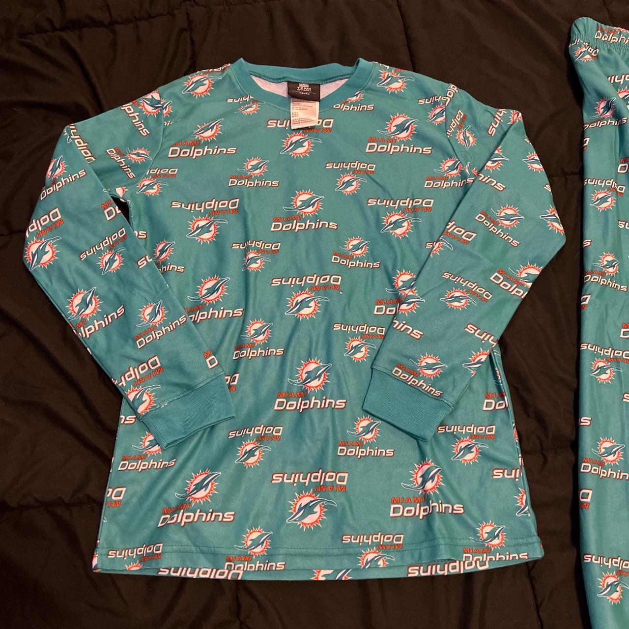 Miami Dolphins Pajamas 🐬 Youth Medium fits adult... - Depop