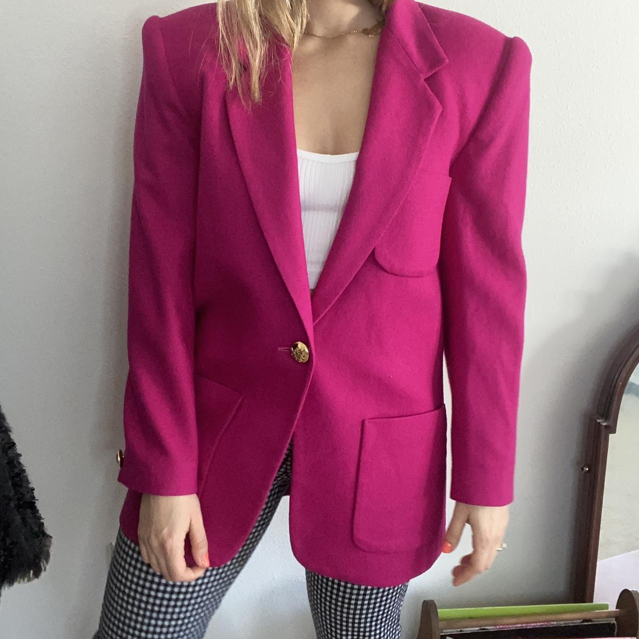 Hot Pink 80s Wool Blazer The most beautiful and... - Depop