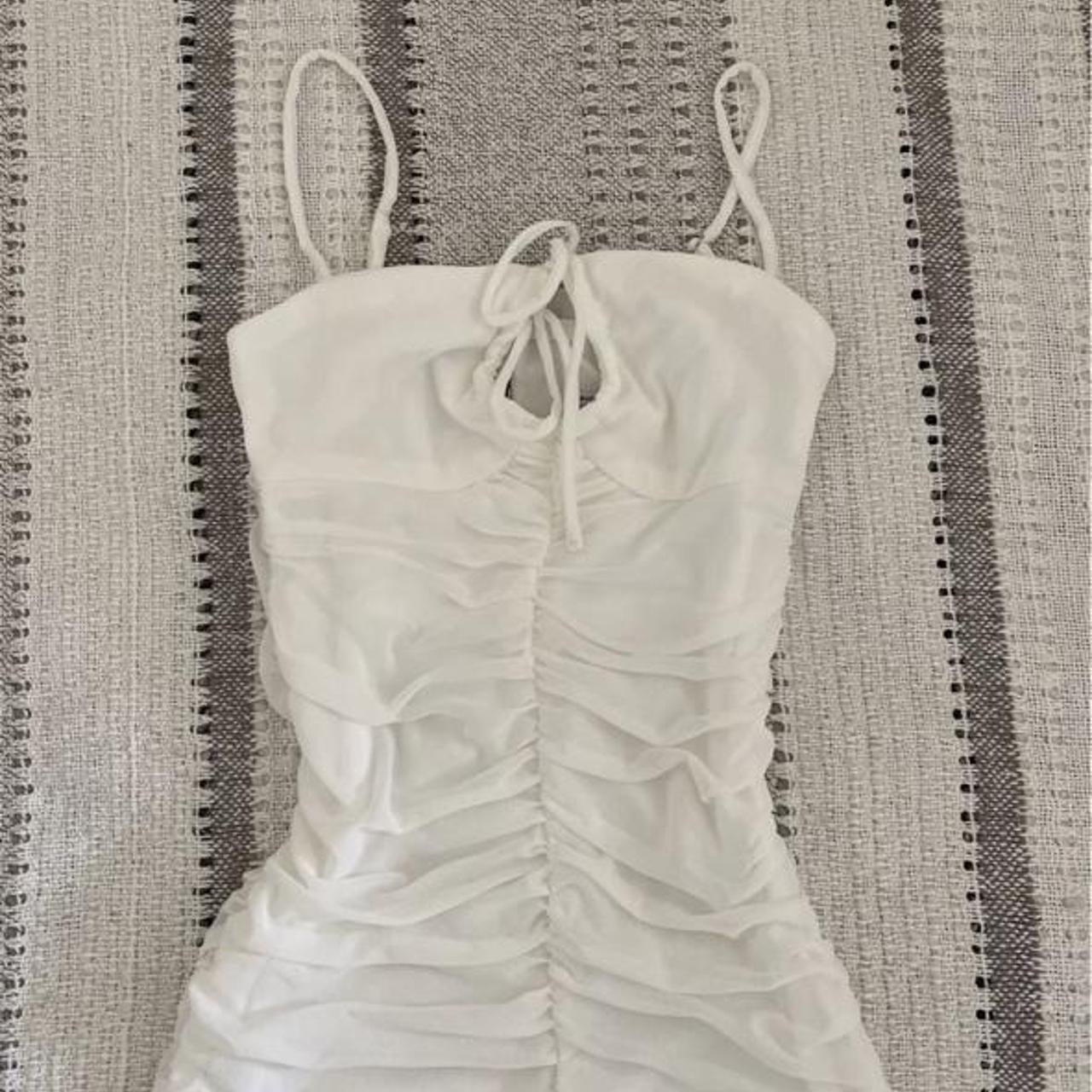 Princess Polly Sassy front tie white mini dress... - Depop