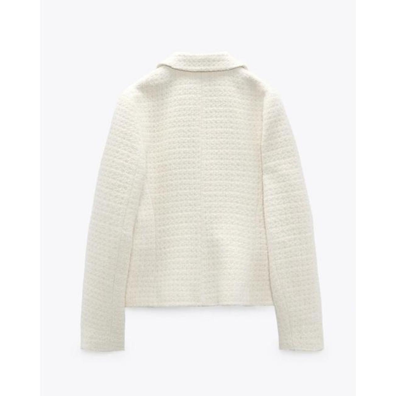 Zara Women's White and Cream Jacket | Depop
