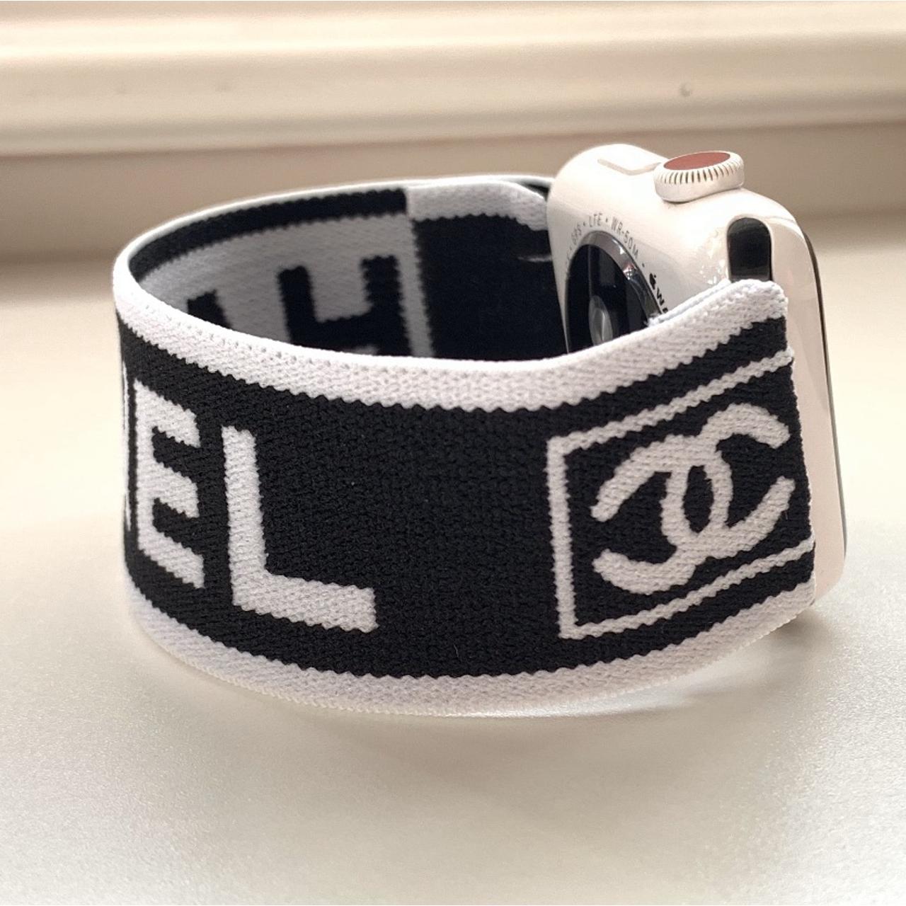 Chanel Apple Watch strap for 44mm with silver... - Depop
