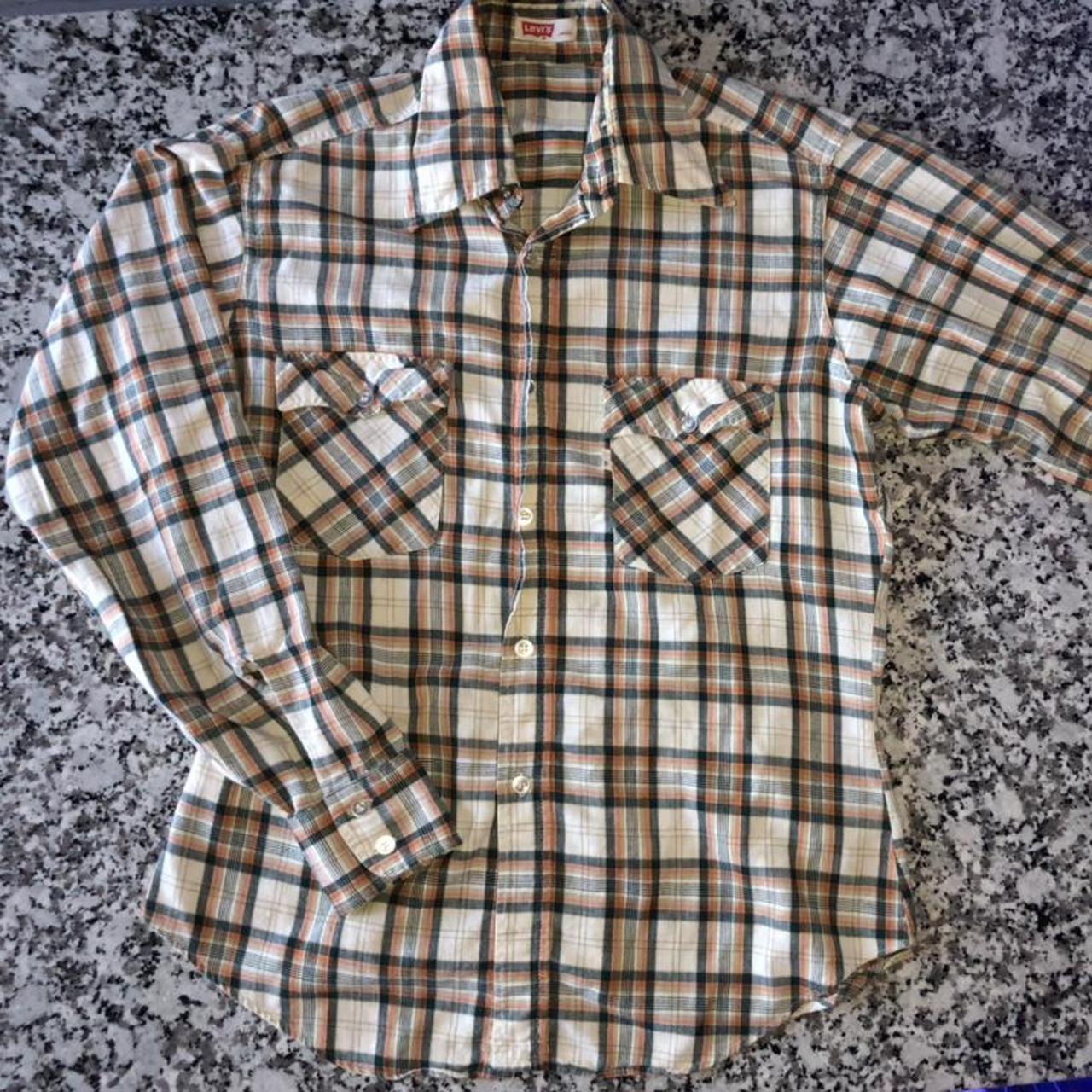 Vintage 70’s Levi’s white tab flannel. Some slight... - Depop