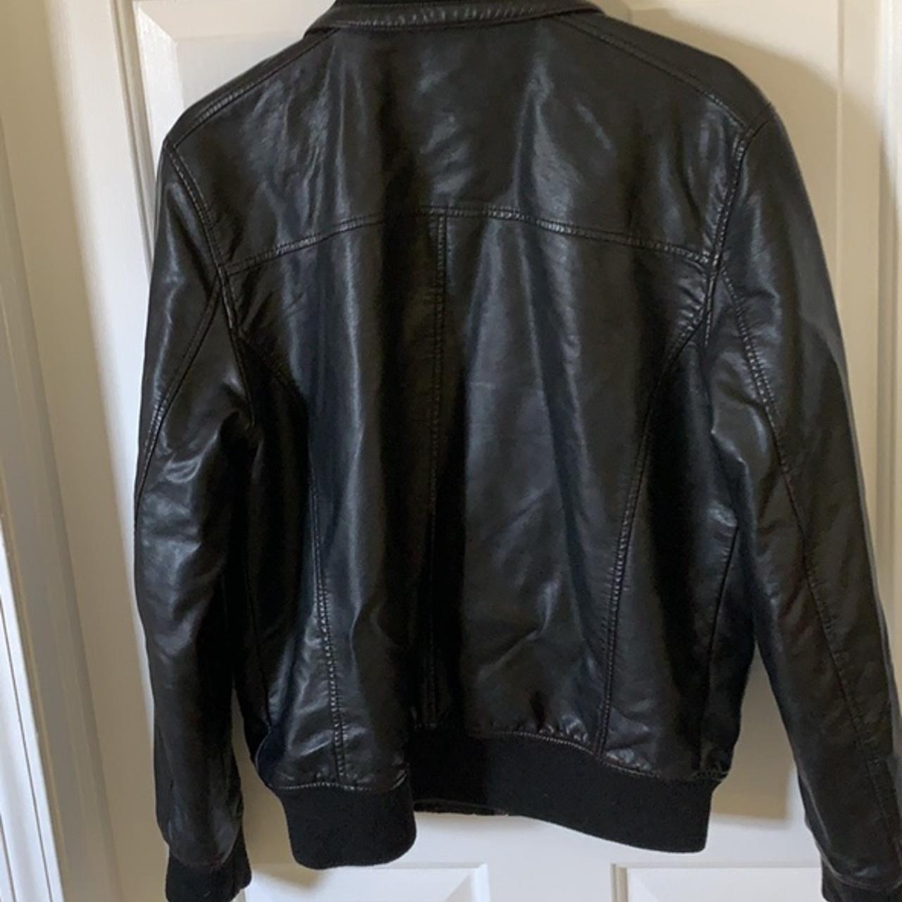 Black Leather Jacket like new black rivet brand - Depop
