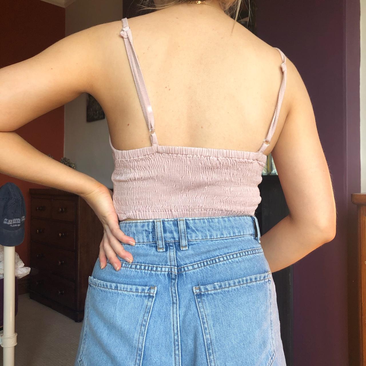 Pink strappy brandy Melville top perfect for summer - Depop