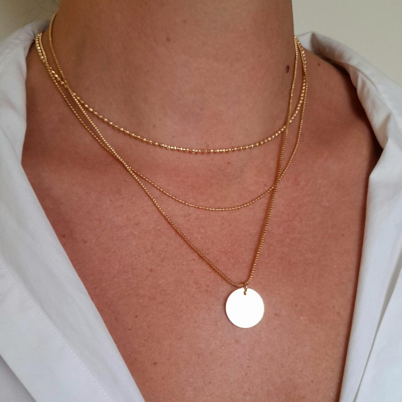 Simple gold layered necklace set ️gold layered... - Depop