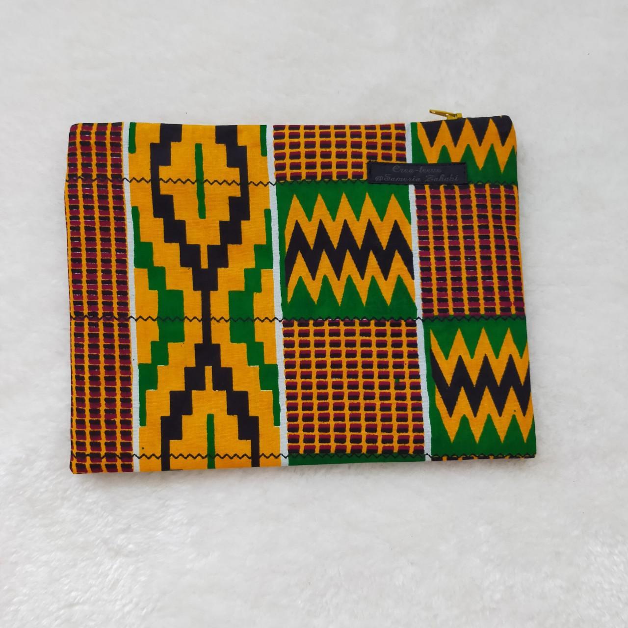 Large African print pouch, fully lined with zip... - Depop