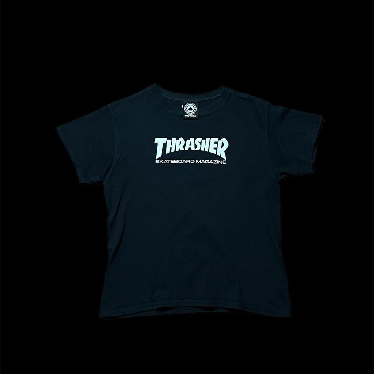 THRASHER LOGO TEE BLACK PUNK BABY TEE ( KIDS SIZE... - Depop