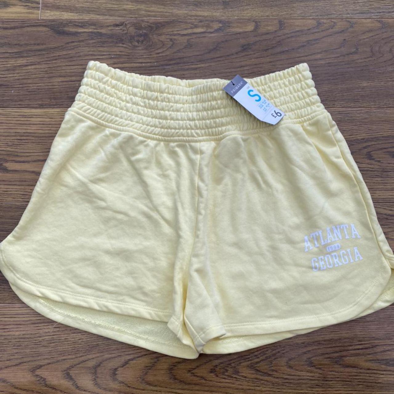 Primark yellow and white short and crop top set.... - Depop