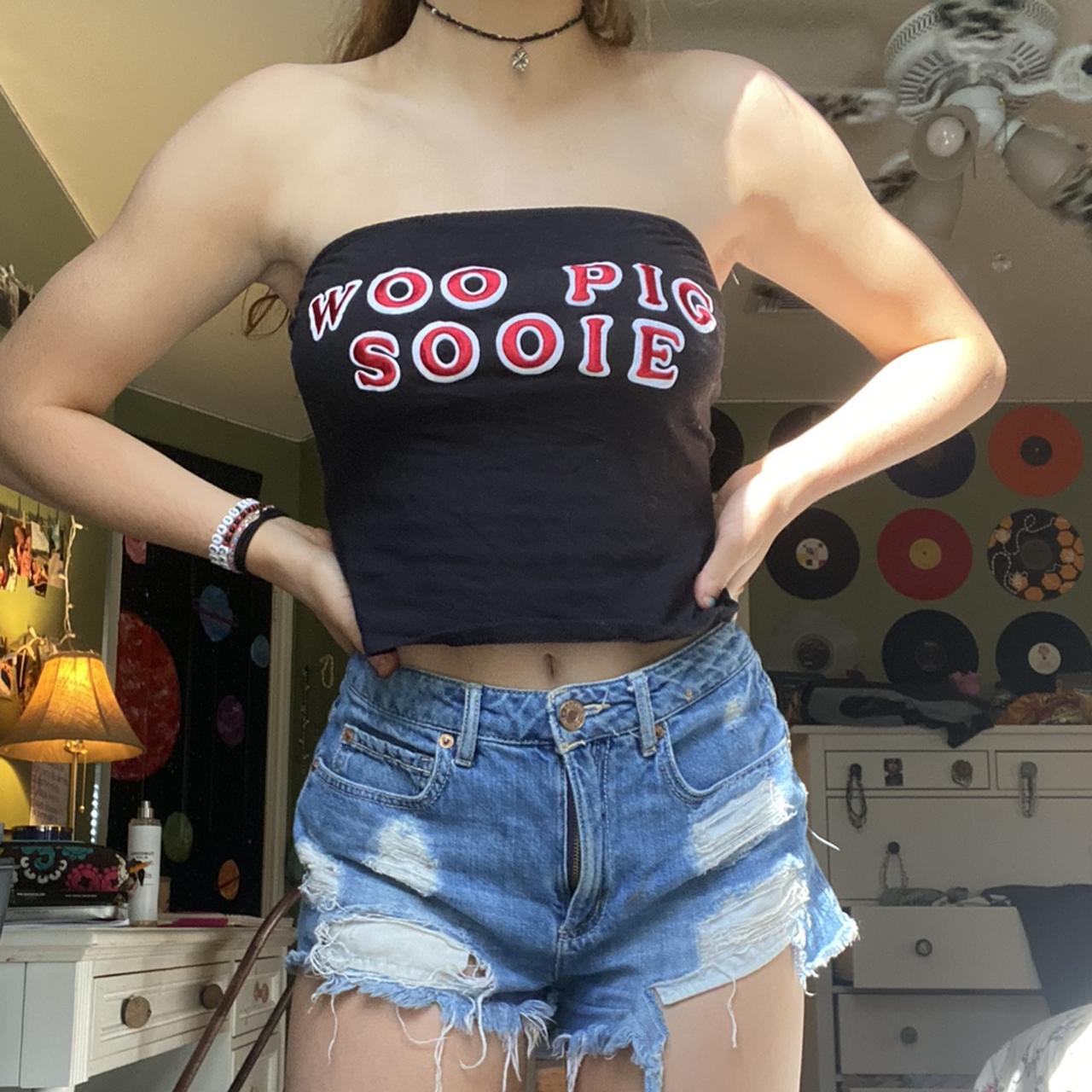 Woo pig sooie black tube top, University of Arkansas... - Depop