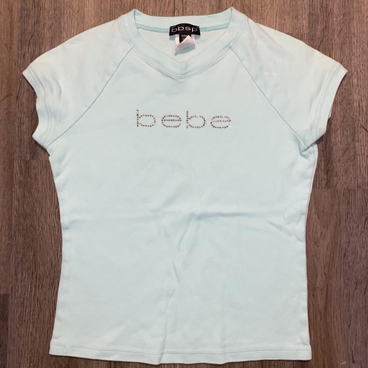 Vintage Bebe sports graphic/bedazzled logo tee.... - Depop
