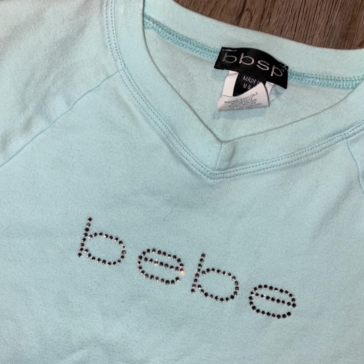 Vintage Bebe sports graphic/bedazzled logo tee.... - Depop