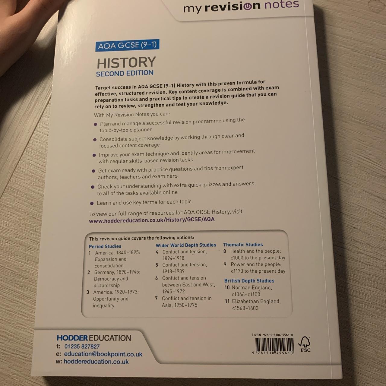GCSE history revision book • contents of book are in... - Depop