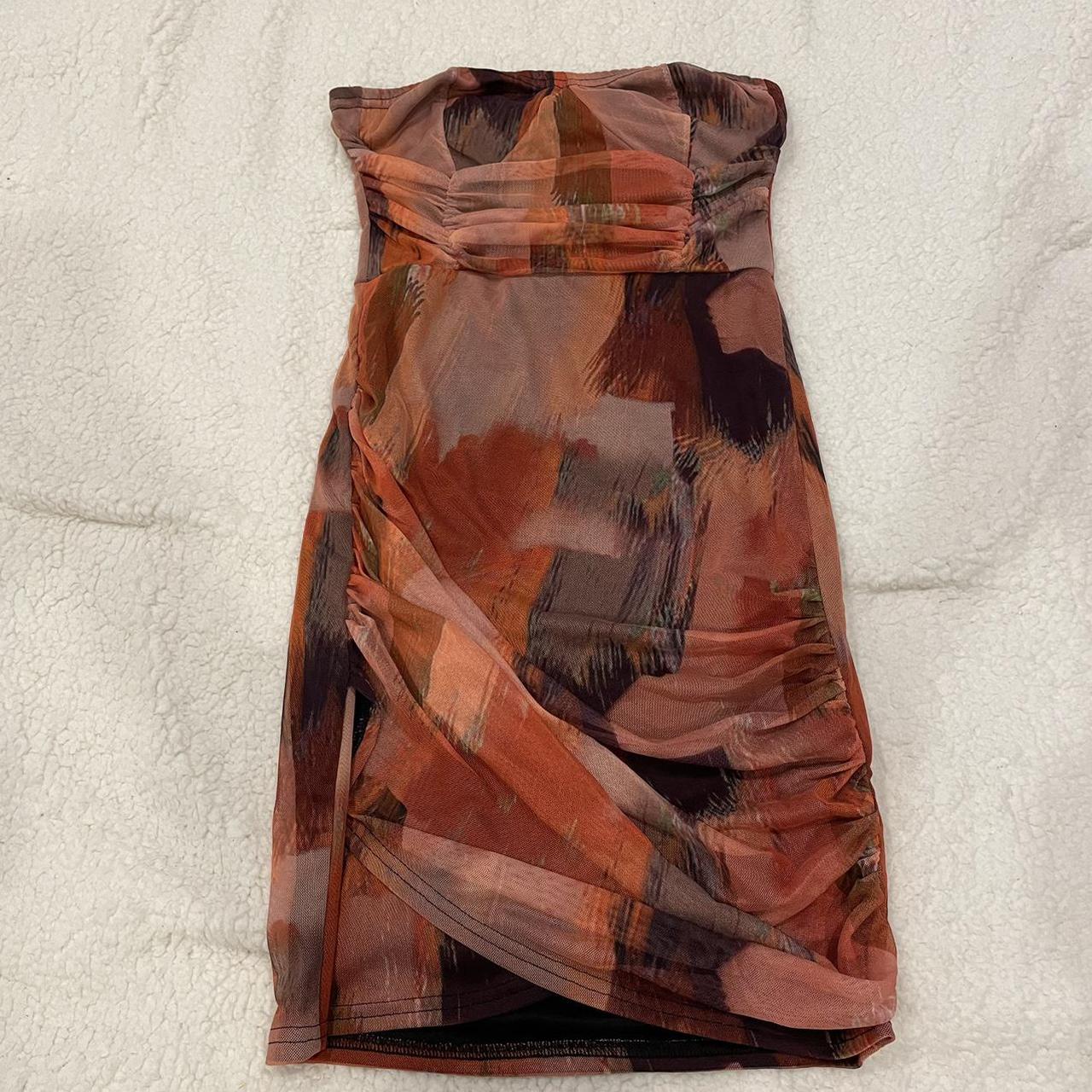 PrettyLittleThing - Abstract pattern dress Flirty... - Depop