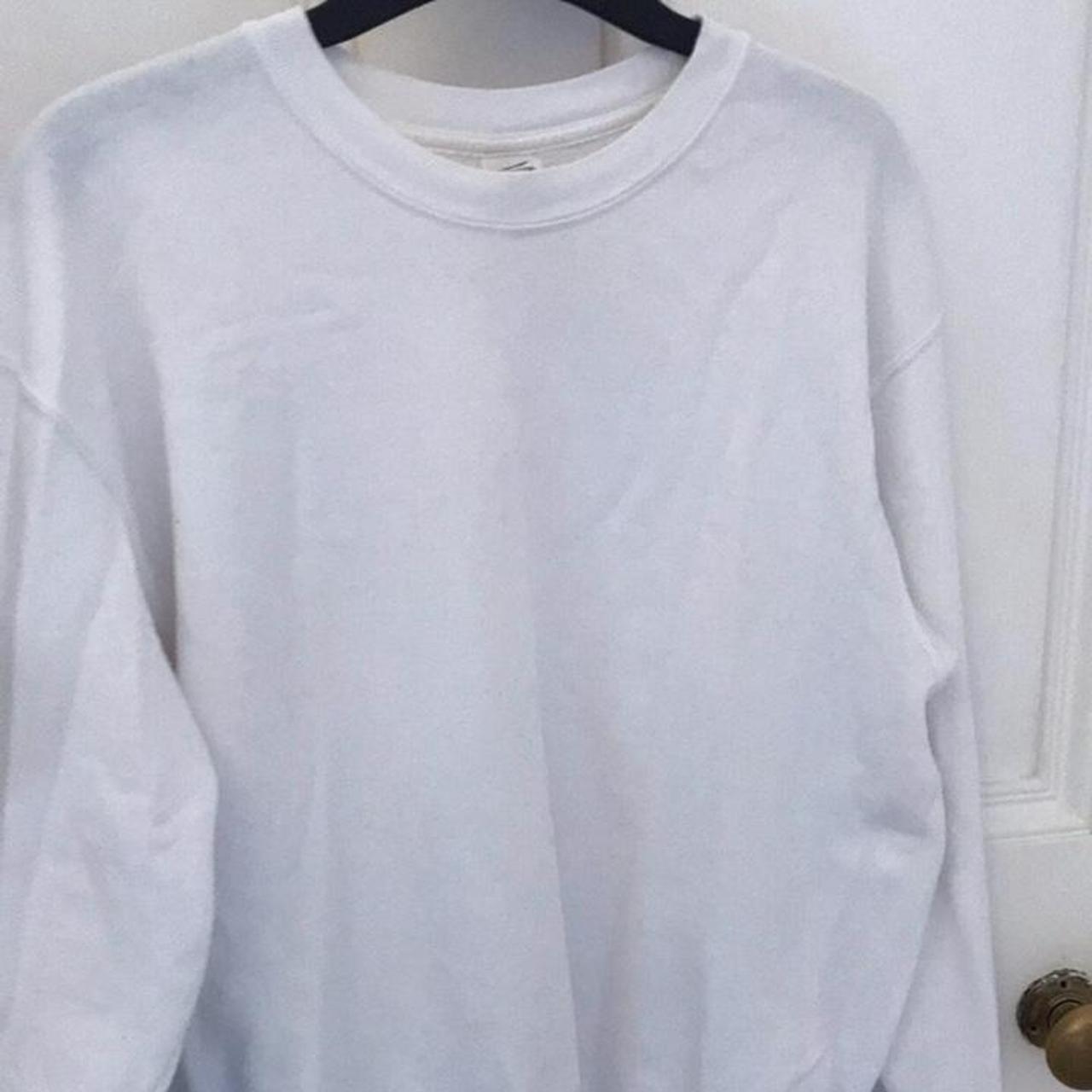 plain white sweatshirt unisex size medium worn... - Depop