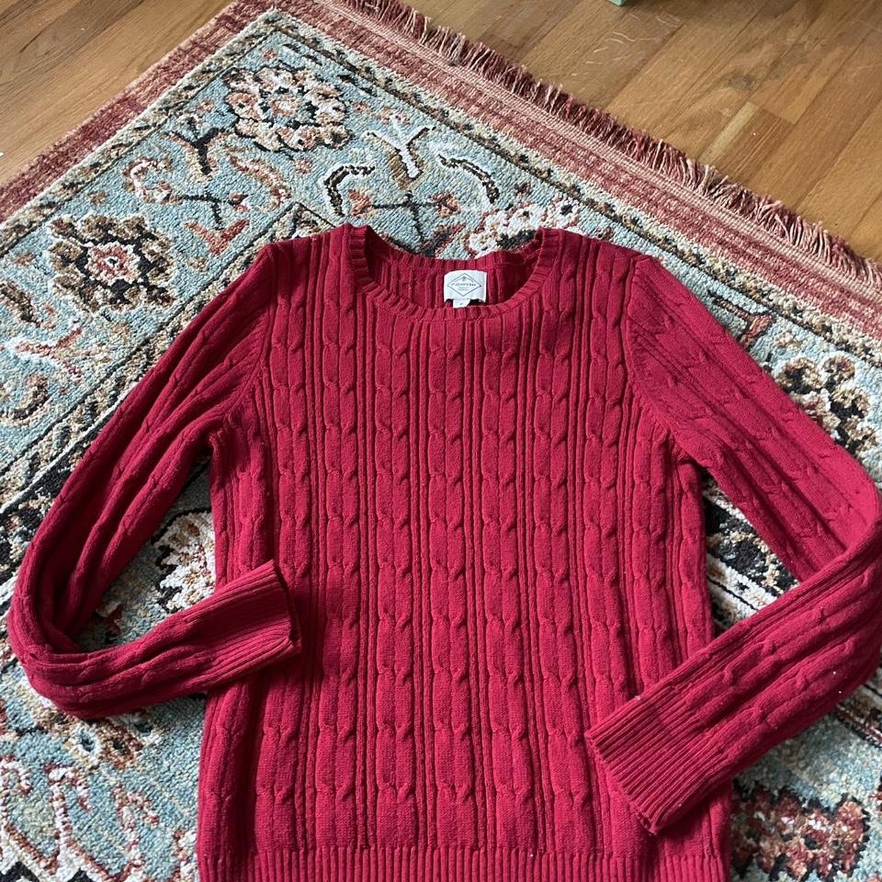 Super cute red cable knit sweater. Very comfortable... - Depop